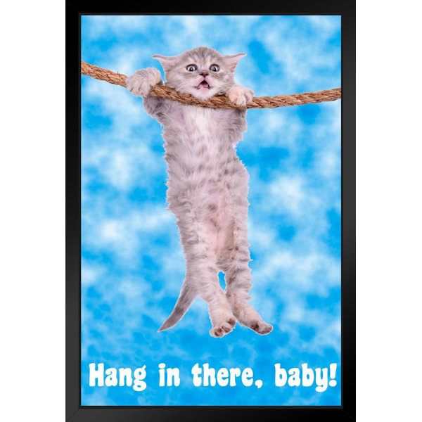 Trinx Hang In There Baby Retro Hang In There Cat Poster Funny Wall Posters Kitten Posters For ...
